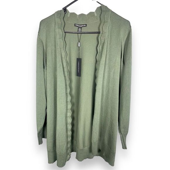 Cable & Gauge | Sweaters | Cable Gaugescalloped Long Line Cardigan Xl ...